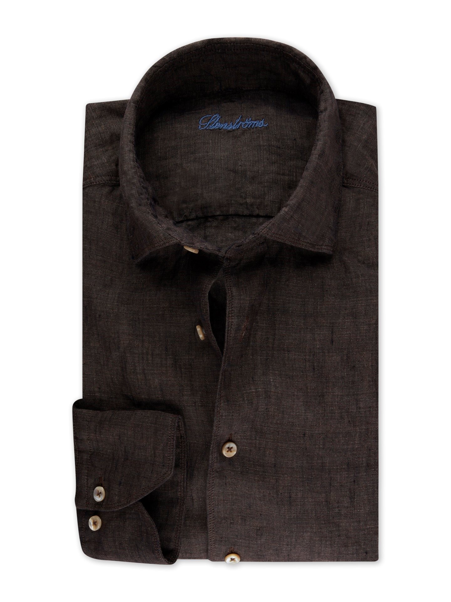 Stenströms - Skjorta new slimline casual linneskjorta dark brown | NK