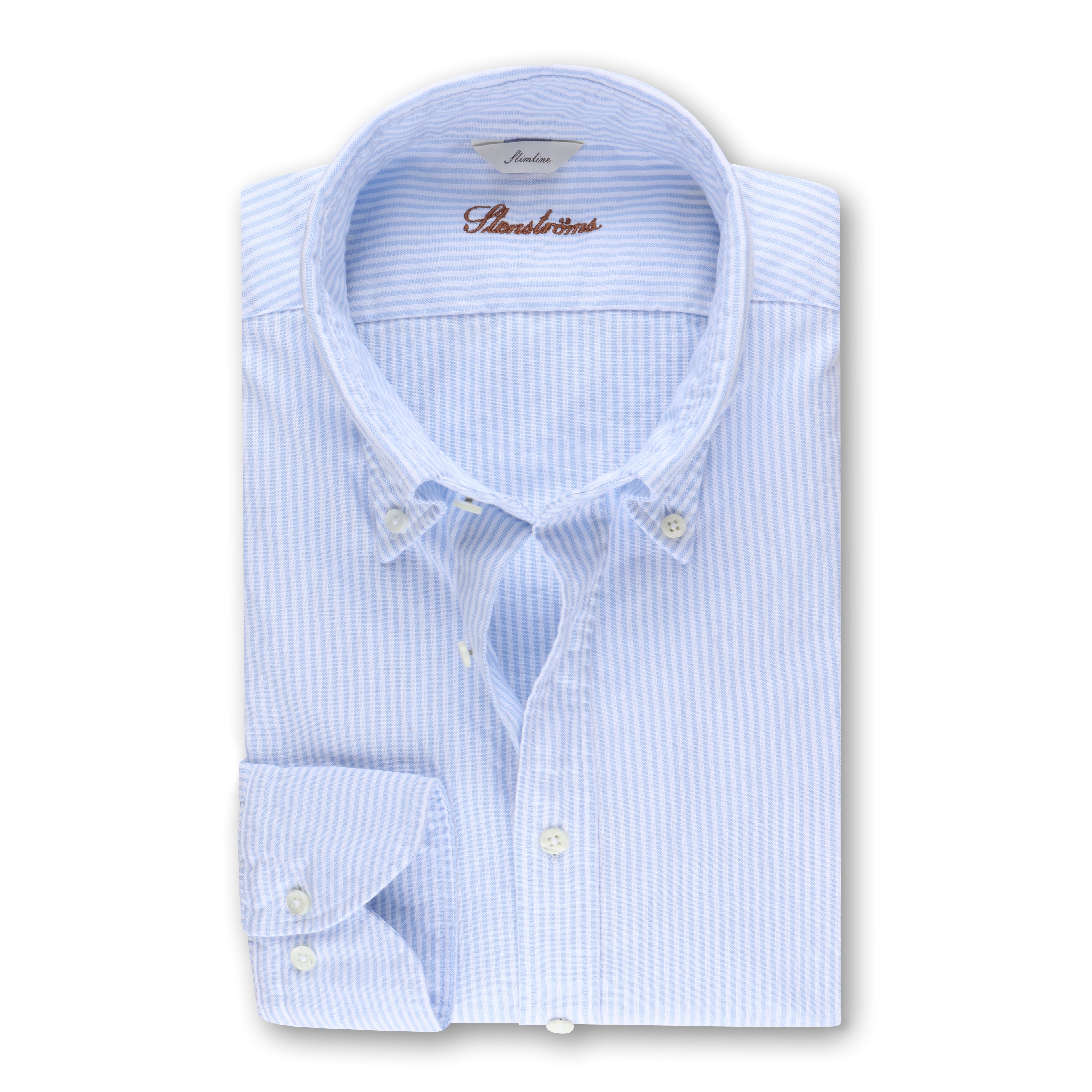 Stenströms - Skjorta new slimline blårandig tvättad oxford ljusblå | NK