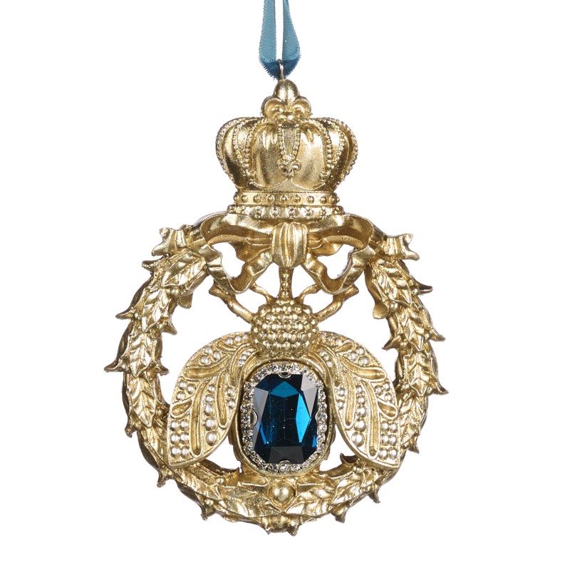 Newport Christmas - Beatrice bi julgransdekoration guld/blå 9.6x13.5x2 cm | NK