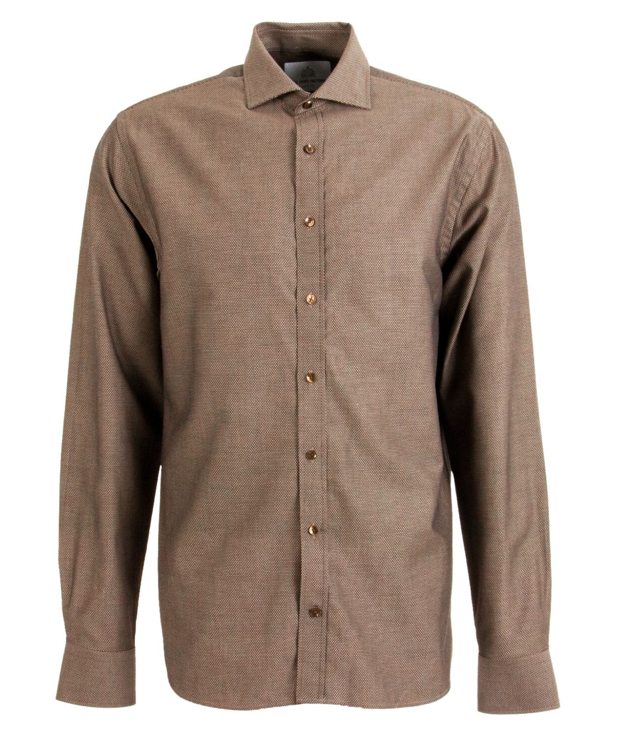 The Shirt Factory - Dobby skjorta manhattan gyllene brun | NK