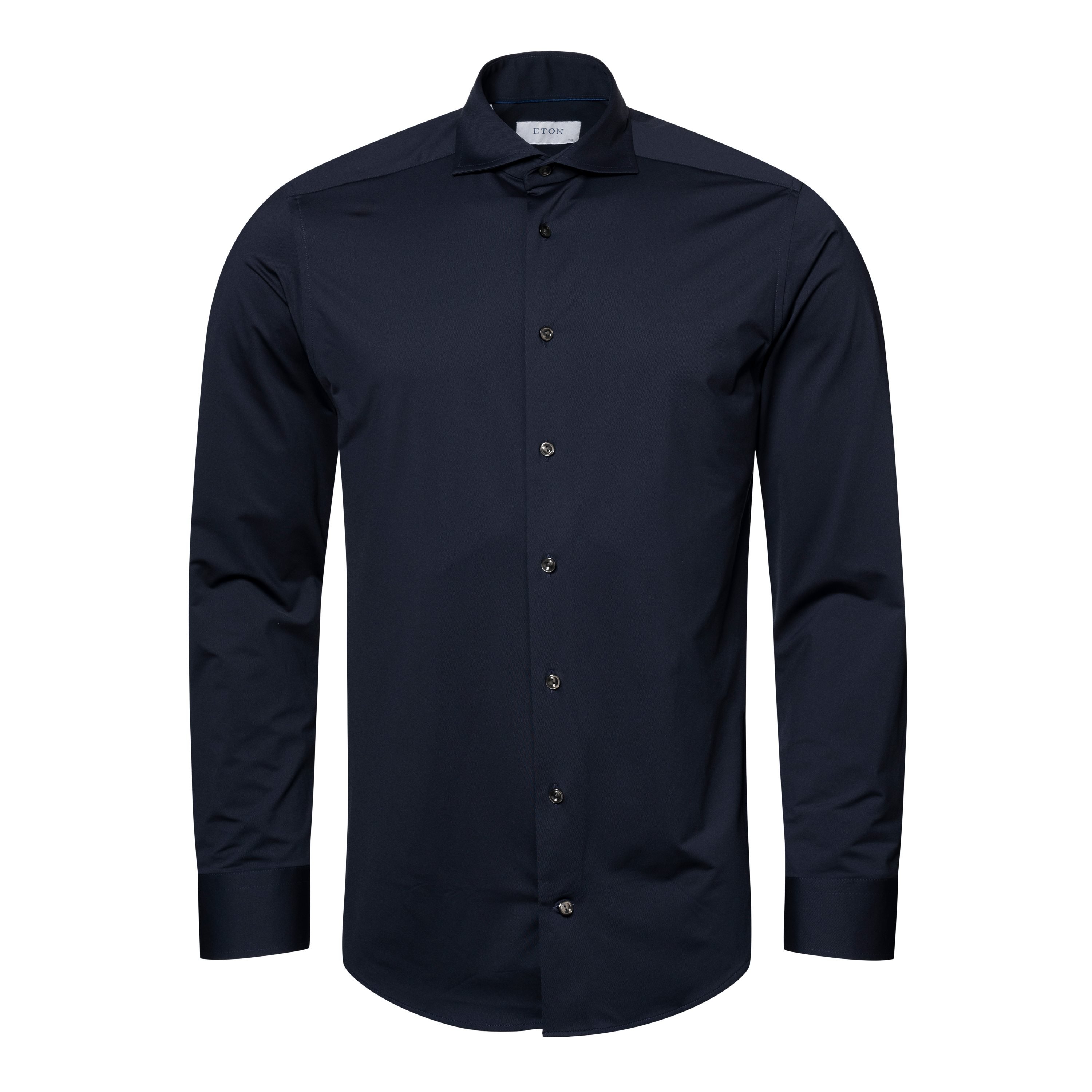 Eton - Skjorta i fyrvägsstretch slim fit marinblå | NK