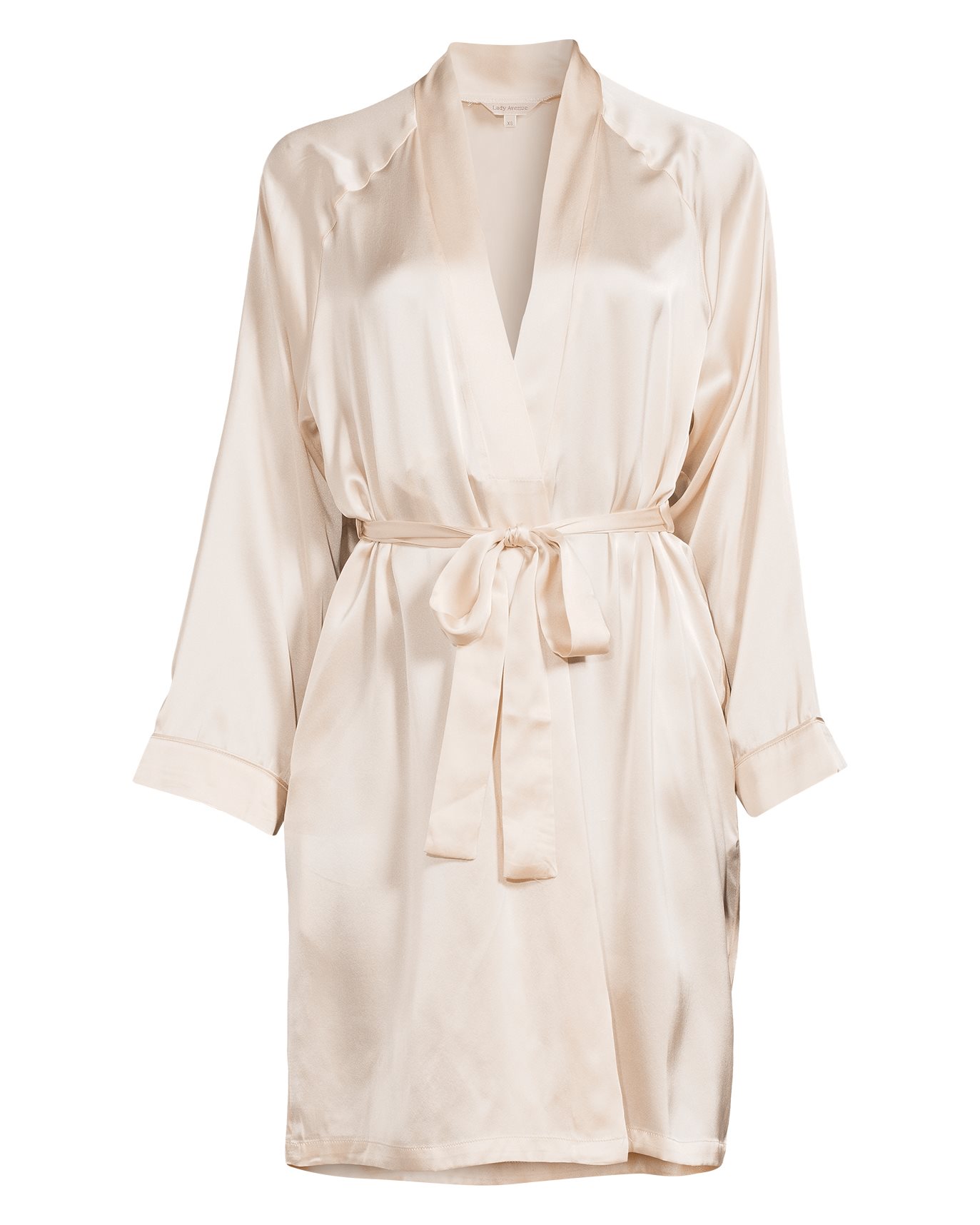 Lady Avenue - Morgonrock siden beige | NK