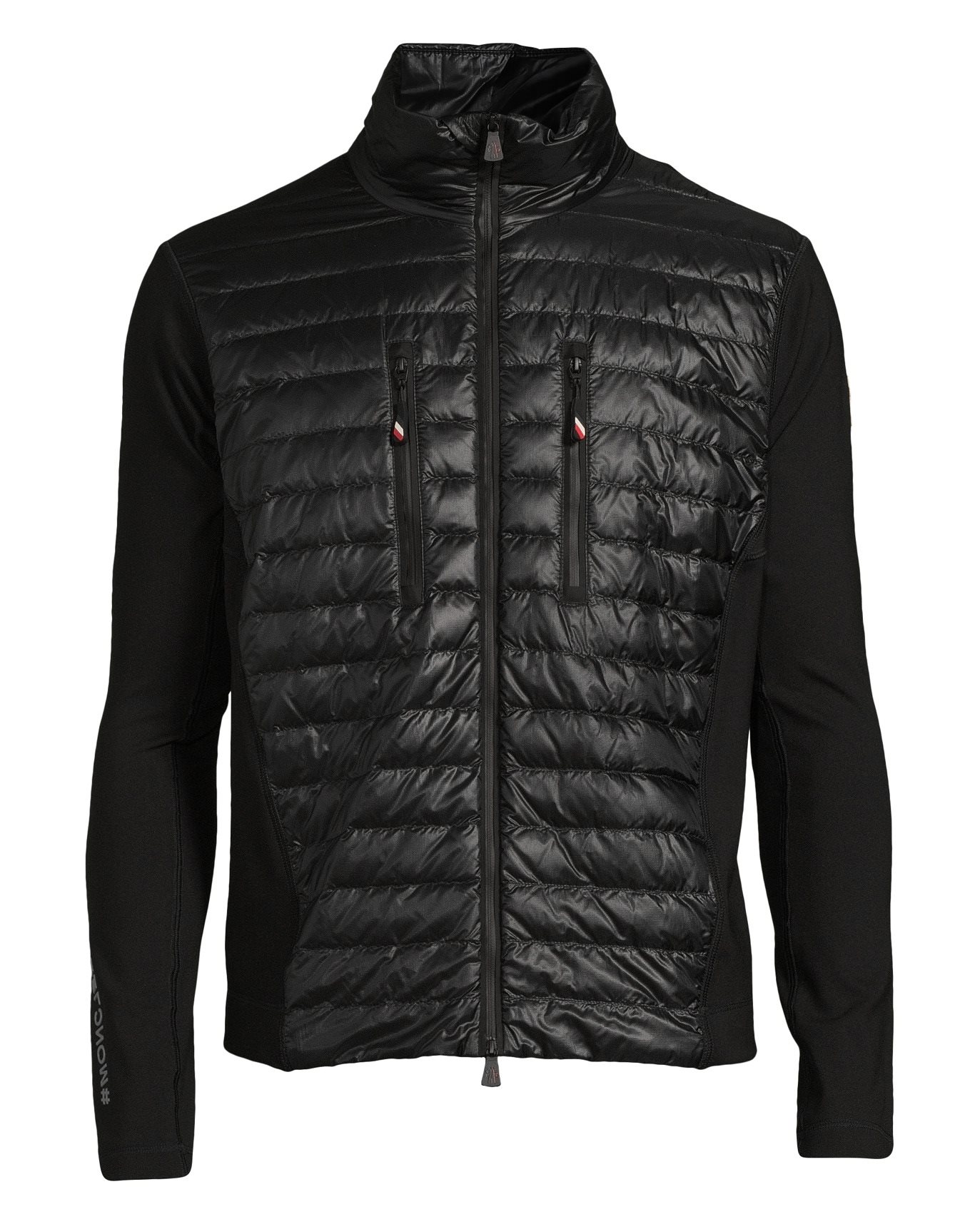Moncler Grenoble - Jacka med dunfront zip up hybridge svart | NK
