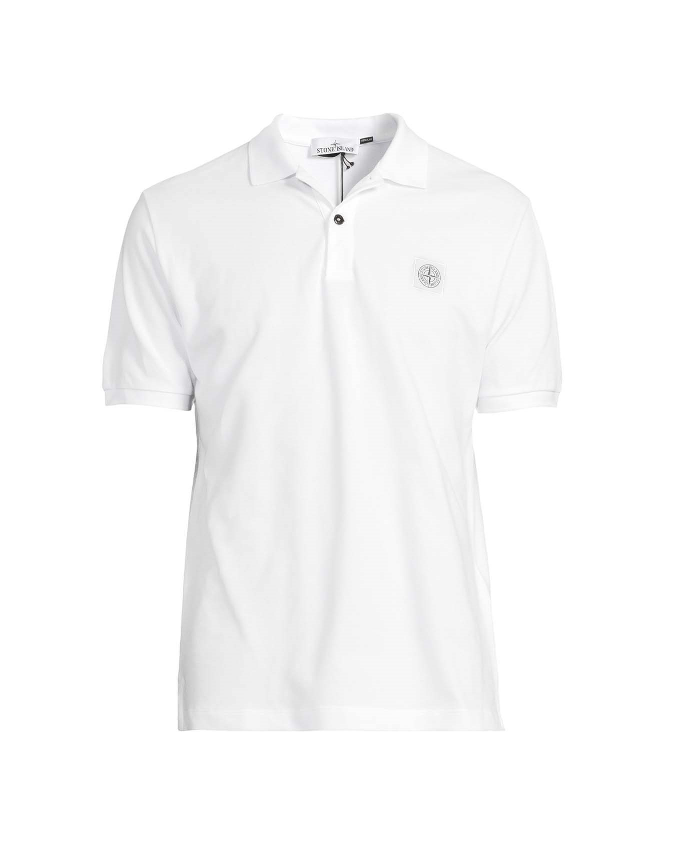 Stone Island - Piké compass logo white | NK