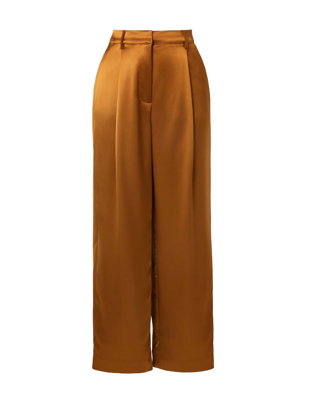 MALINA - Byxa sarah elastic waist satin amber | NK
