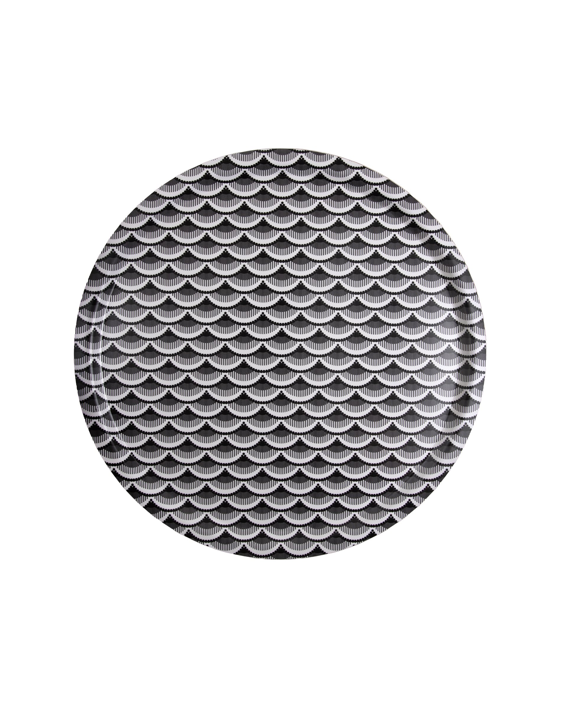 NK Collection - Bricka rund l black waves | NK