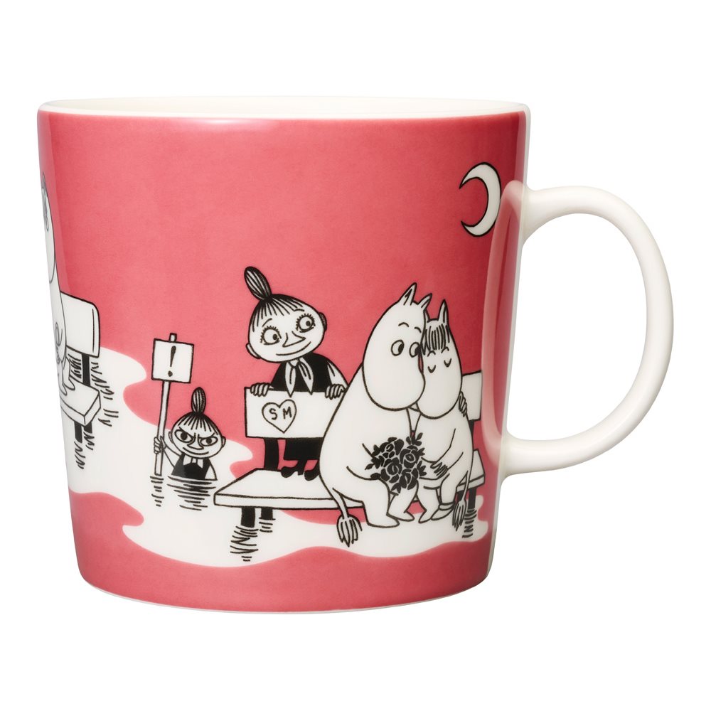 Arabia - Mumin mugg uppvaktning rosa/vit 40 cl | NK